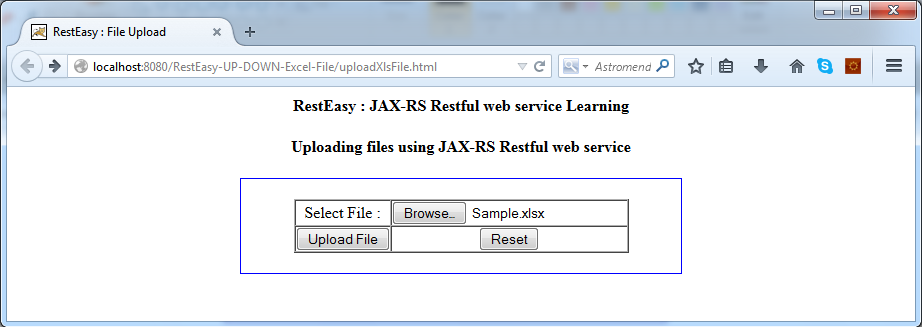 Resteasy Jax Rs Web Service For Uploadingdownloading Excel File Java Client Benchresourcesnet