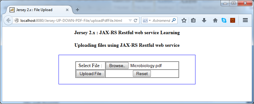 Jersey 2x Web Service For Uploadingdownloading Pdf File Java Client Benchresourcesnet