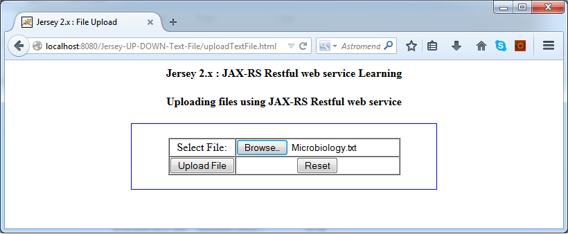 Jersey 2.x web service for uploading/downloading Text file + Java client - BenchResources.Net