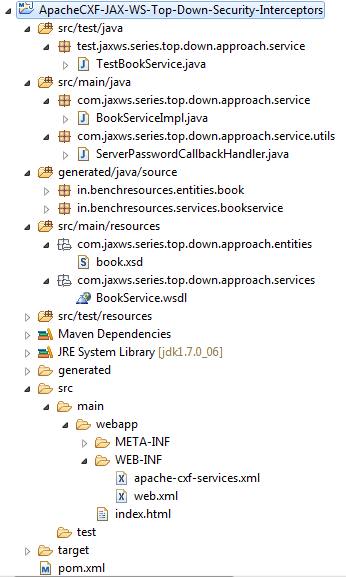 Apache Cxf Jax Ws Web Service Using Top Down Approach Adding Cxf Interceptors Using