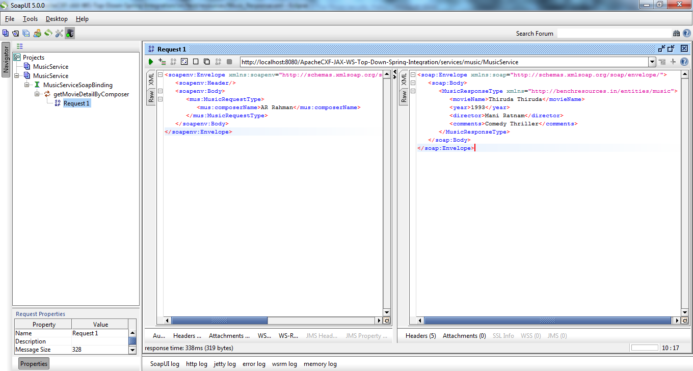 Apache CXF JAX-WS: SOAP based Web Service using Top-Down approach + Integrating with Spring ...