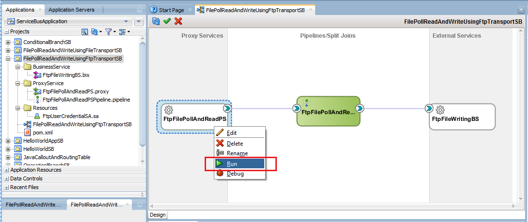 Oracle Osb 12c File Pollingreading And Writing Using Ftp Transport