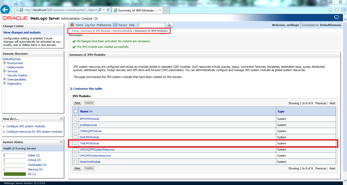 Oracle Weblogic Steps To Create Connection Factory And Queue