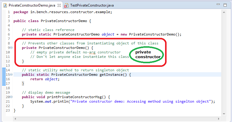 Java Private Constructor BenchResources Net