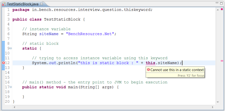 Interview Question And Answer On This Keyword In Java Benchresources