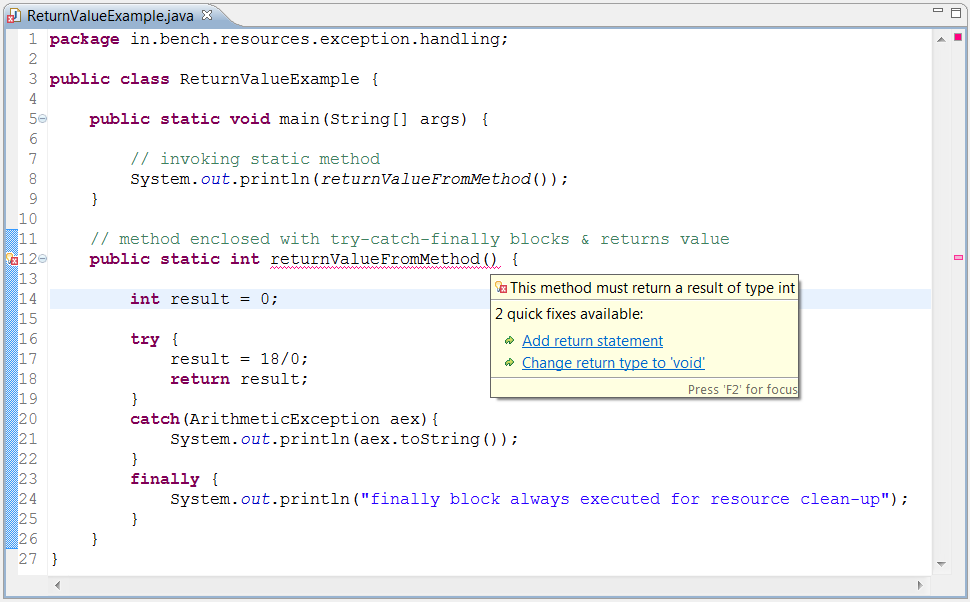 Java Returning Value From Method Having Try catch finally Blocks