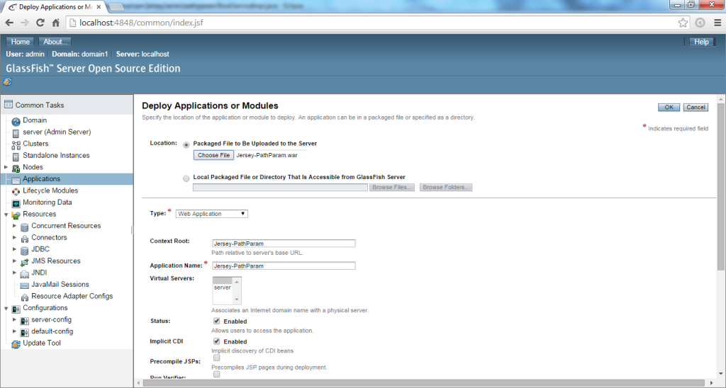 Glassfish-4.1 Deployment process - BenchResources.Net