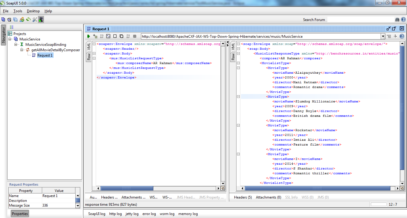 Apache CXF JAX-WS: SOAP based Web Service using Top-Down approach + Integrating with Spring ...