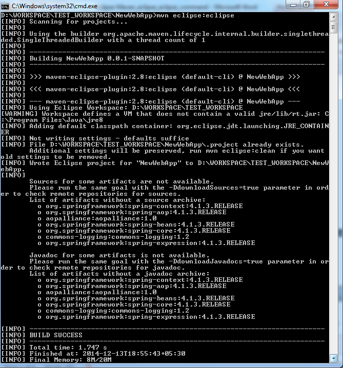 Eclipse Maven Mvn Eclipse Eclipse Command Benchresources Net