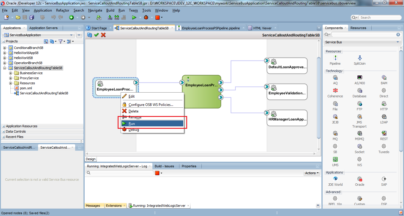 Oracle OSB 12c: Service Callout and Routing Table example ...