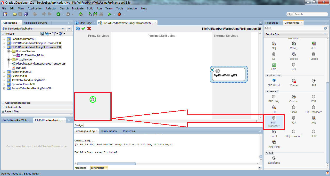 Oracle OSB 12c: File Polling/Reading and Writing using FTP Transport