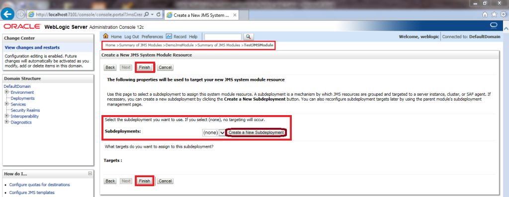 Oracle Weblogic Steps To Create Connection Factory And Queue