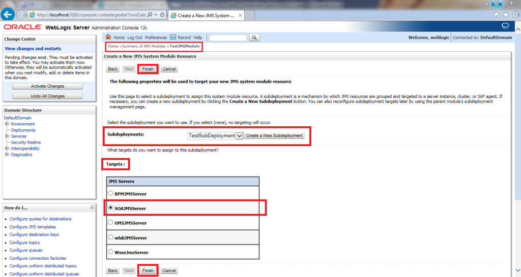 Oracle WebLogic: Steps to create Connection Factory and Queue - BenchResources.Net