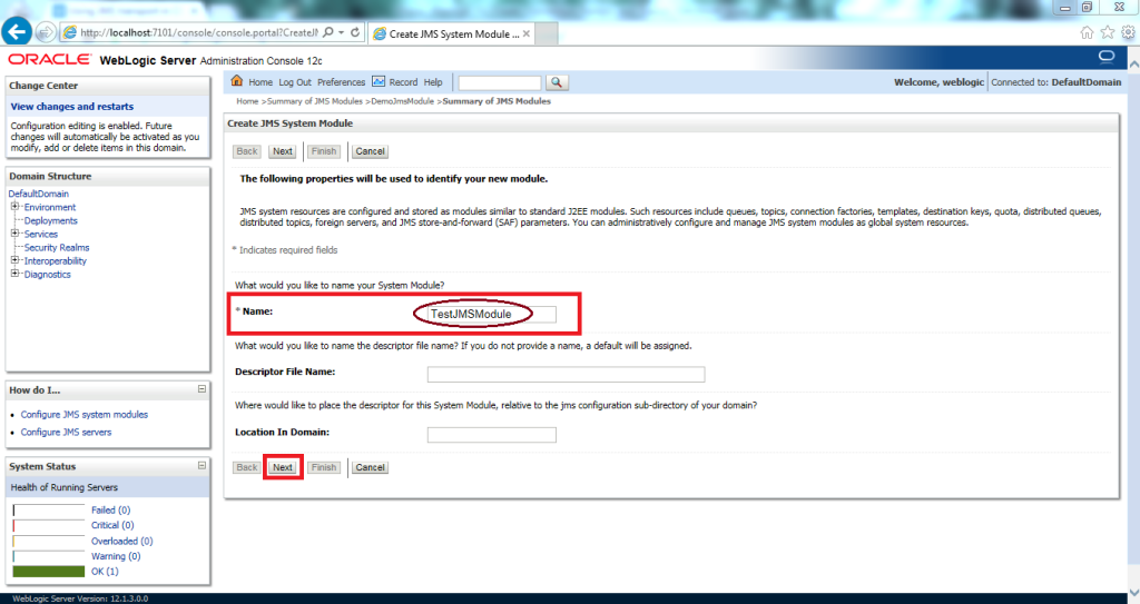 Oracle Weblogic Steps To Create Connection Factory And Queue