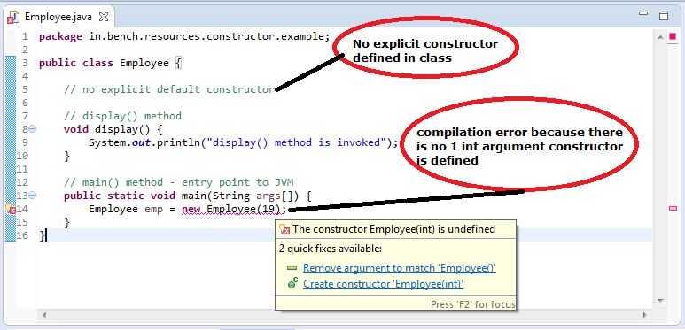 Java Default Constructor With Example Benchresources Net