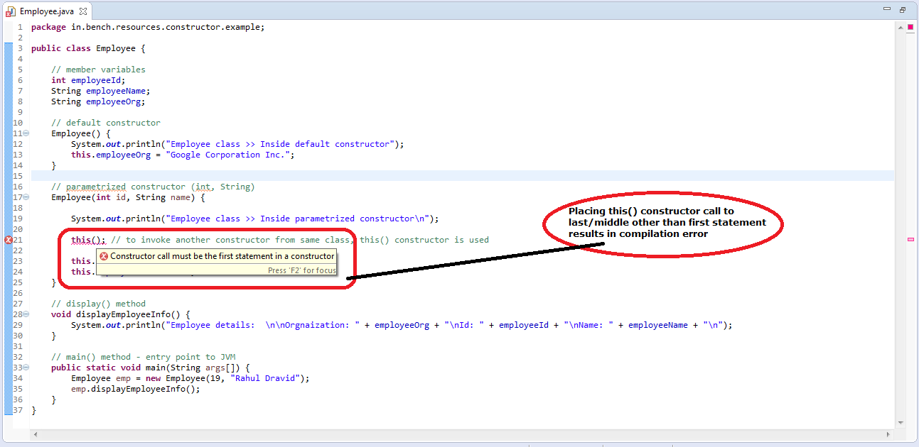 Java Constructor Overloading With Example BenchResources Net