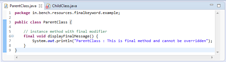 Java: final keyword - BenchResources.Net