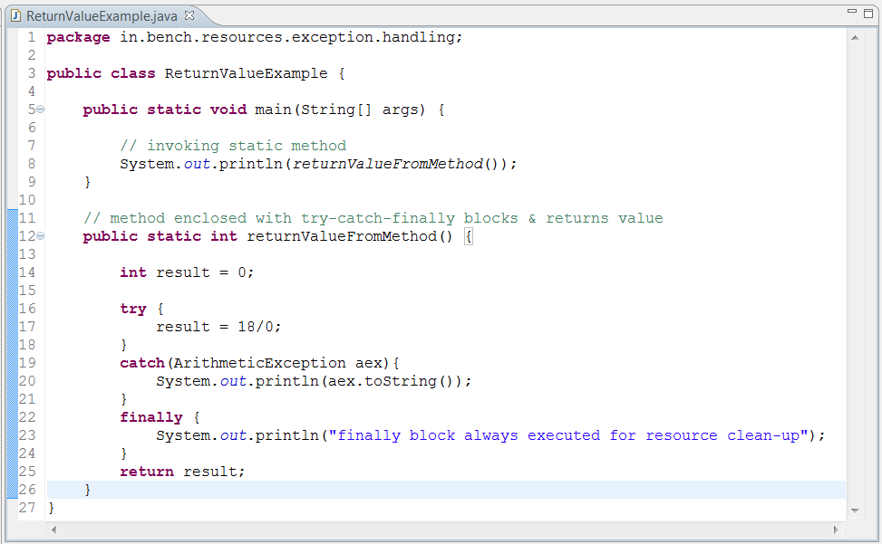Java Returning Value From Method Having Try Catch Finally Blocks Benchresourcesnet