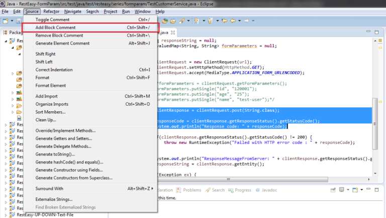 How to comment and uncomment line & block in Eclipse IDE ...